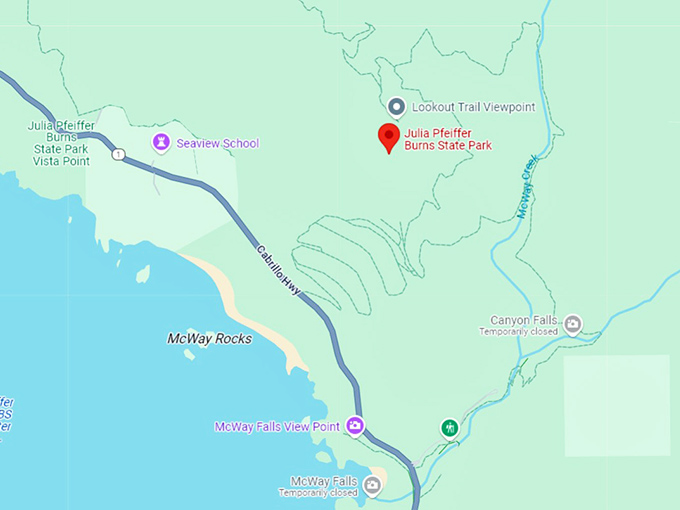 julia pfeiffer burns state park map