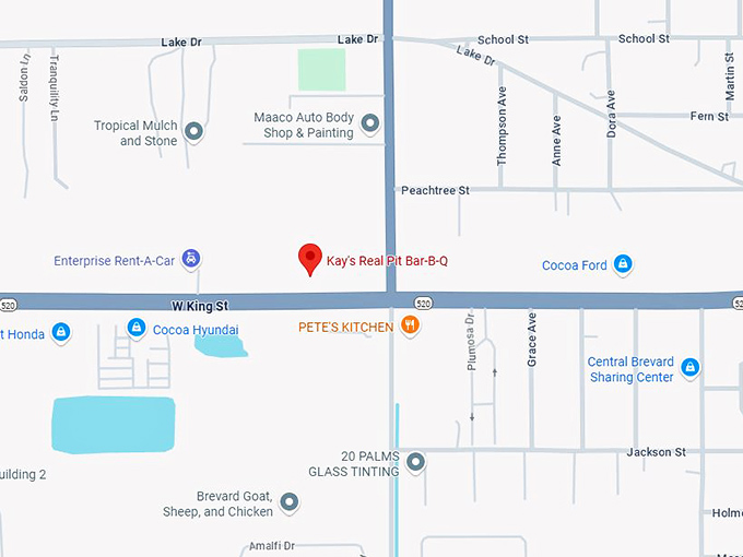 kay's real pit bar b q map