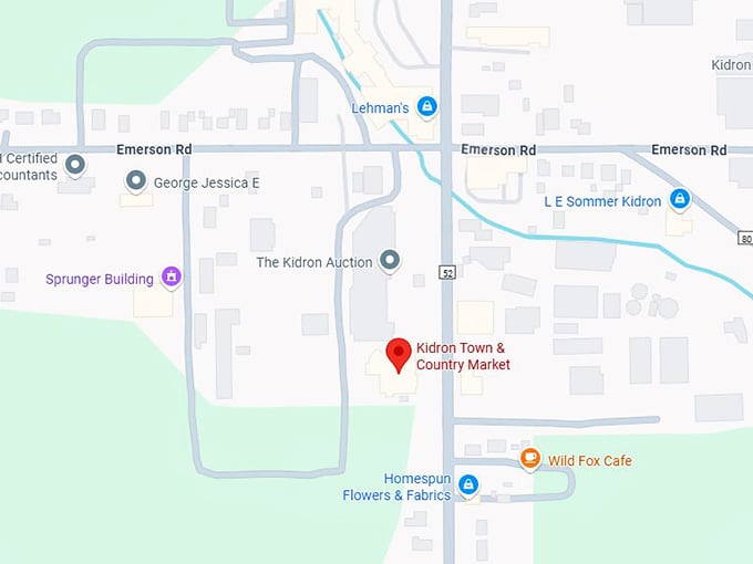 kidron town & country market map