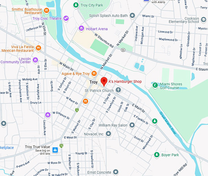 16. k's hamburger shop map