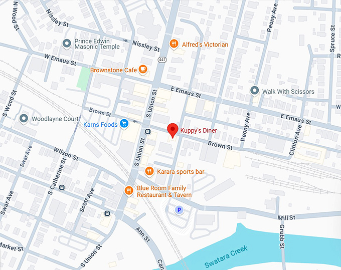 16. kuppy's diner map