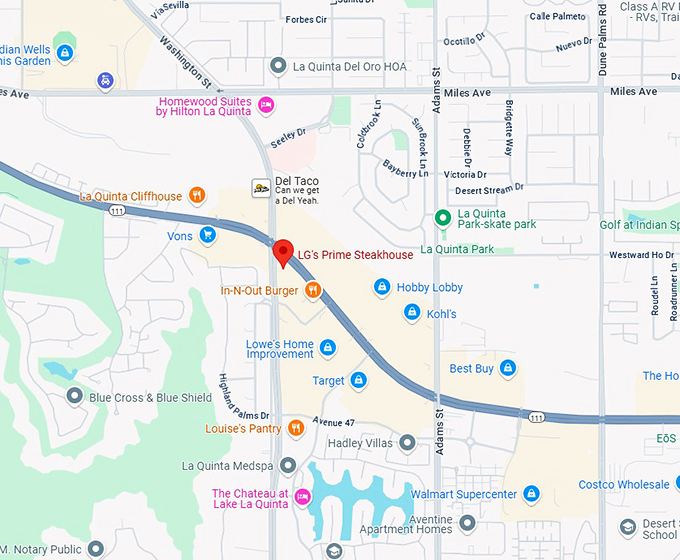 16. lg's prime steakhouse map