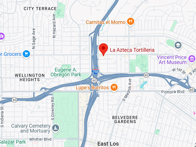 16. la azteca tortilleria map