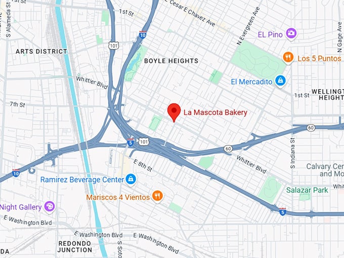 16. la mascota bakery map