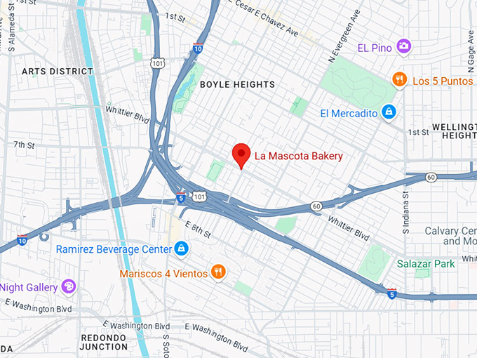 16. la mascota bakery map