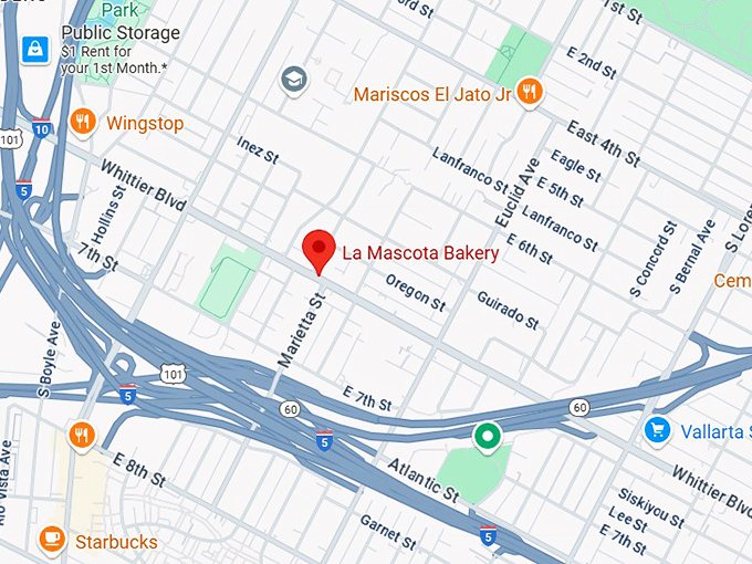 16. la mascota bakery map