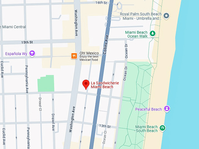 16. la sandwicherie miami beach map