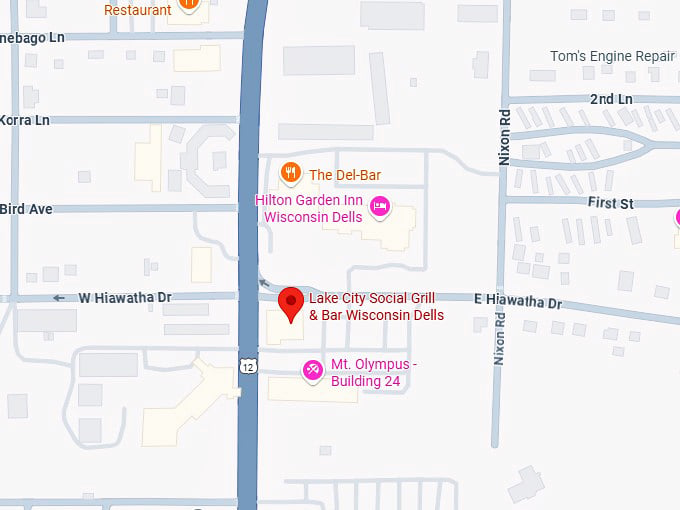 16. lake city social grill & bar wisconsin dells map
