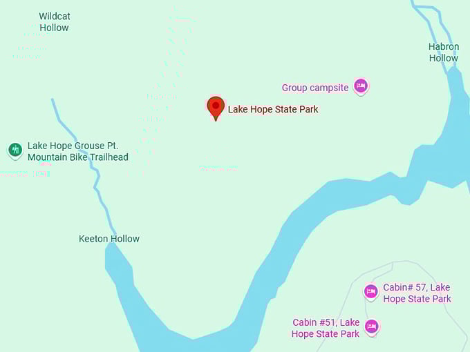 16. lake hope state park map