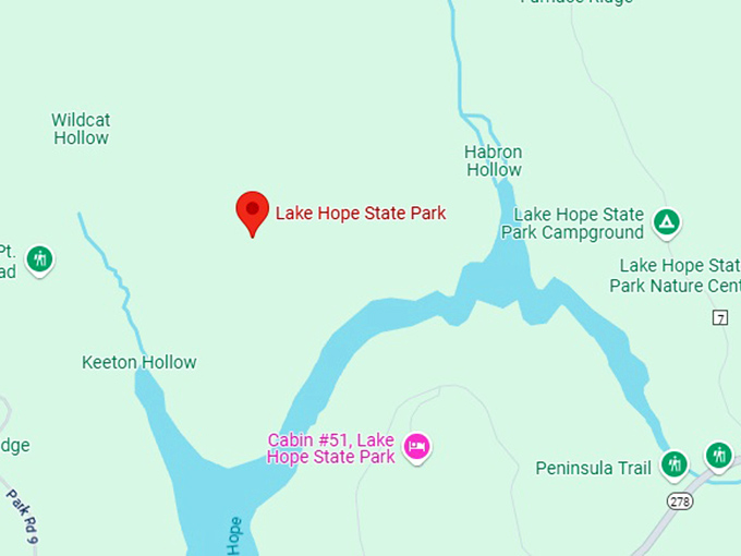 16. lake hope state park map