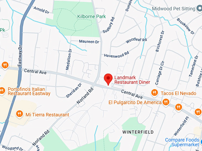 16. landmark restaurant diner map