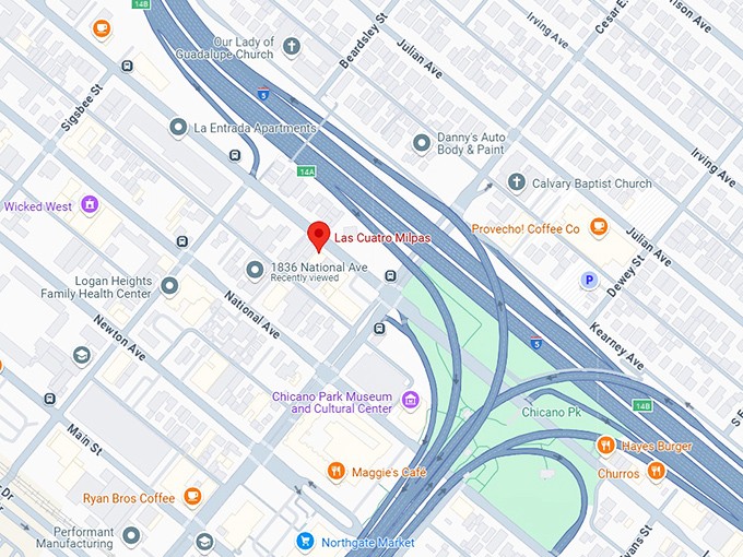 16. las cuatro milpas map