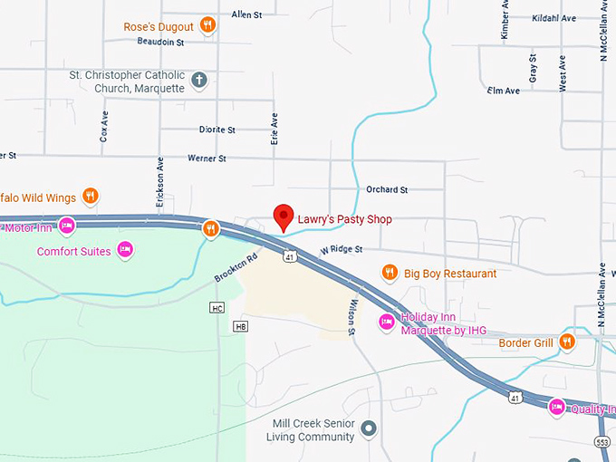 16. lawry&rsquo;s pasty shop map