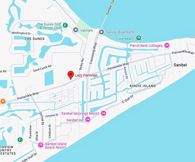 16. lazy flamingo map