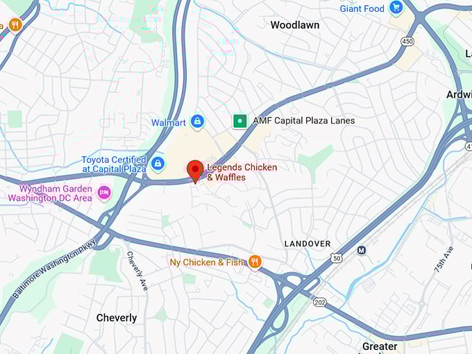 16. legends chicken & waffles map