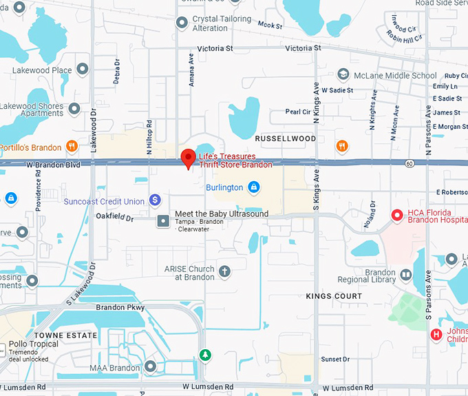 16. life's treasures thrift store brandon map