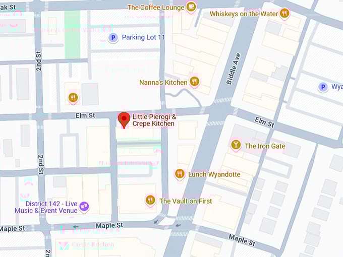 16. little pierogi & crepe kitchen map