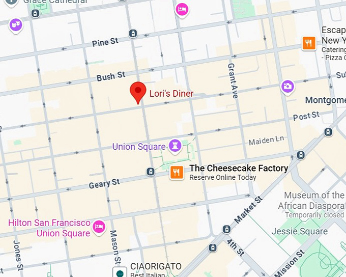 16. lori&rsquo;s diner map