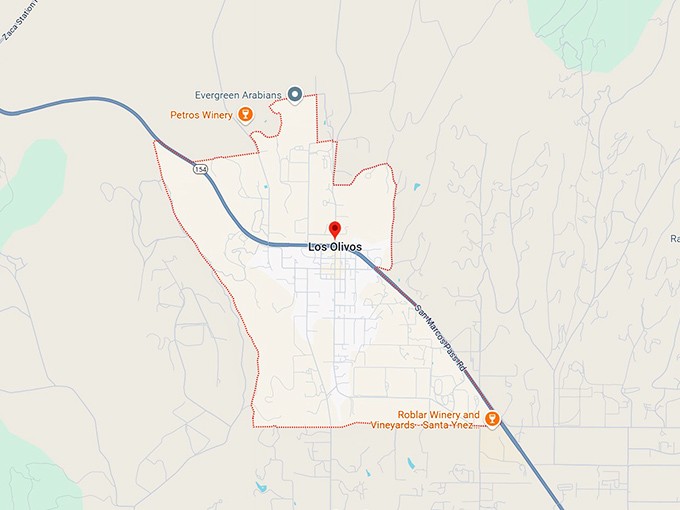 16. los olivos, ca map
