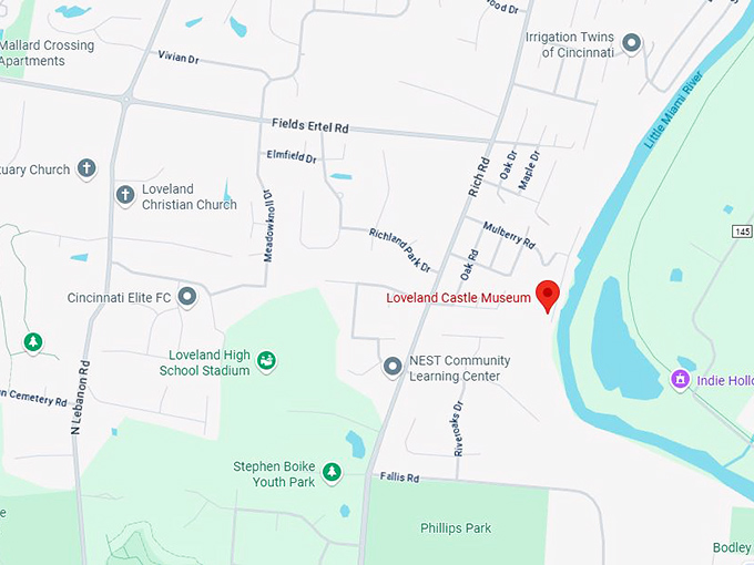 16. loveland castle museum map