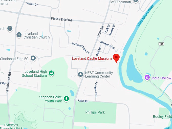 16. loveland castle museum map