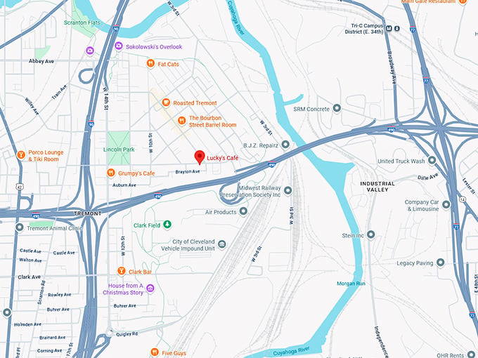 16. lucky&rsquo;s cafe map