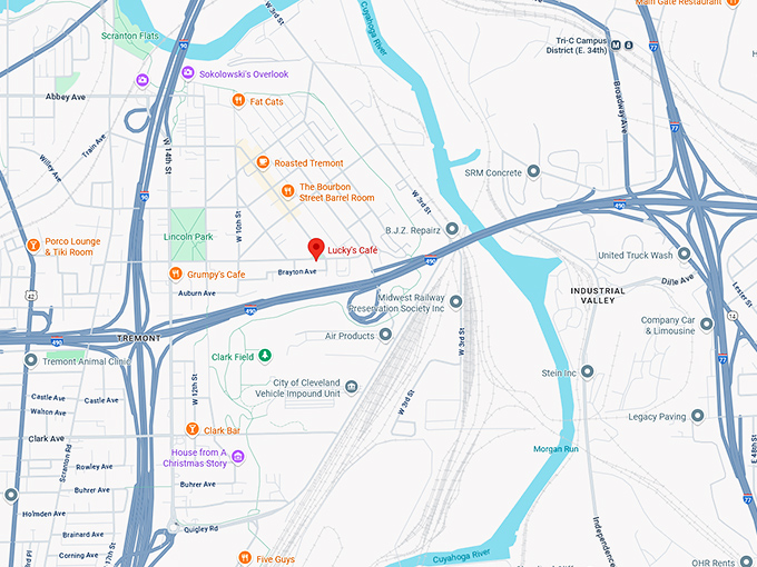 16. lucky&rsquo;s cafe map