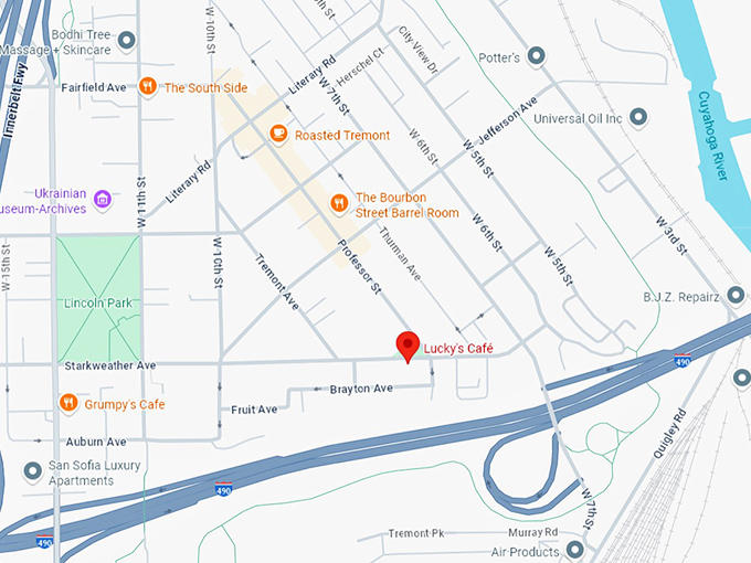 16. lucky's caf&eacute; map