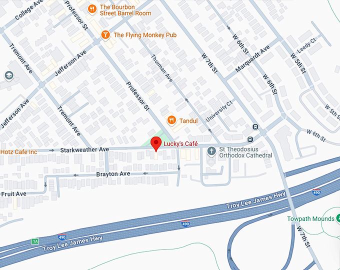 16. lucky's caf&eacute; map