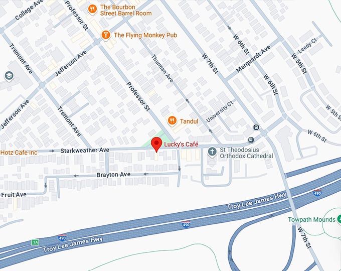 16. lucky's caf&eacute; map