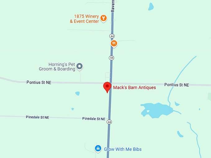 16. mack's barn antiques map