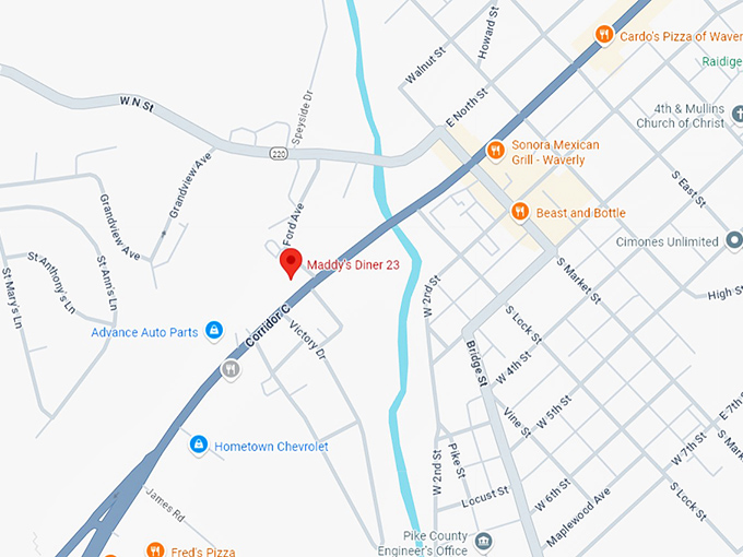 16. maddy's diner 23 map