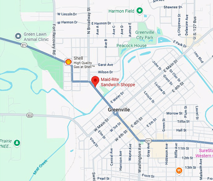 16. maid rite sandwich shoppe map