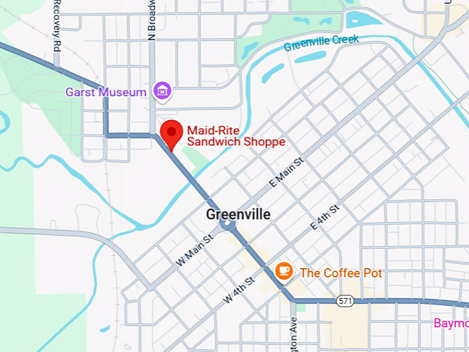 16. maid rite sandwich shoppe map