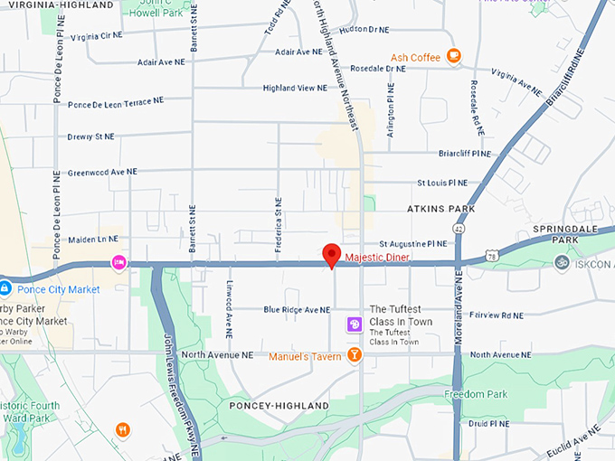 16. majestic diner map