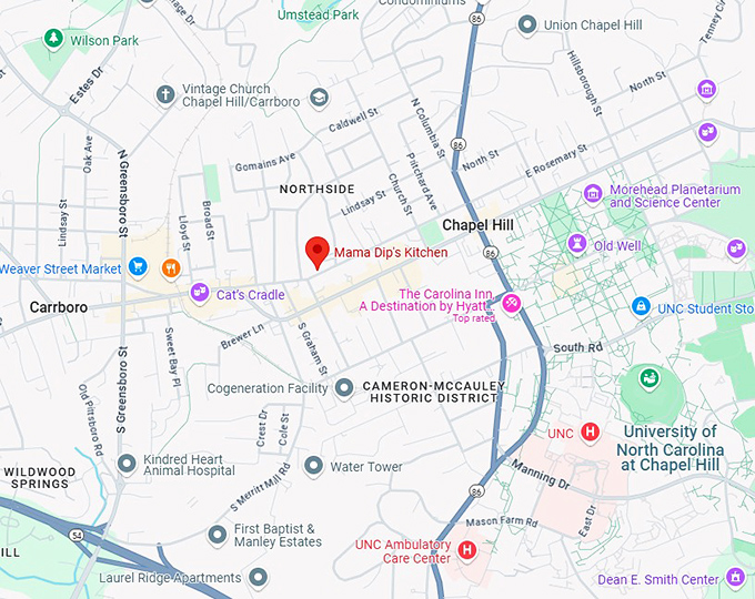 16. mama dip's kitchen map