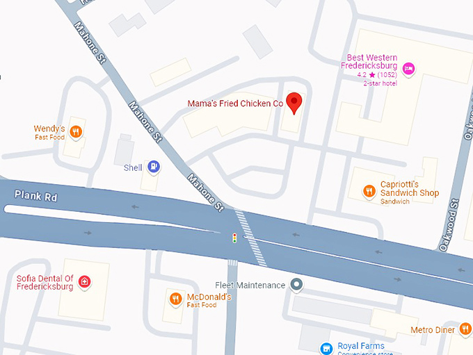 16. mama's fried chicken co. map