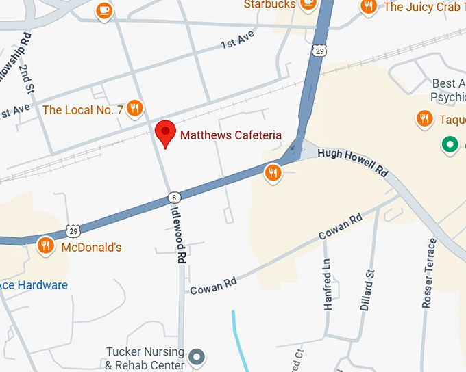 16. matthews cafeteria map