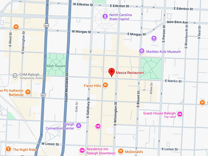 16. mecca restaurant map