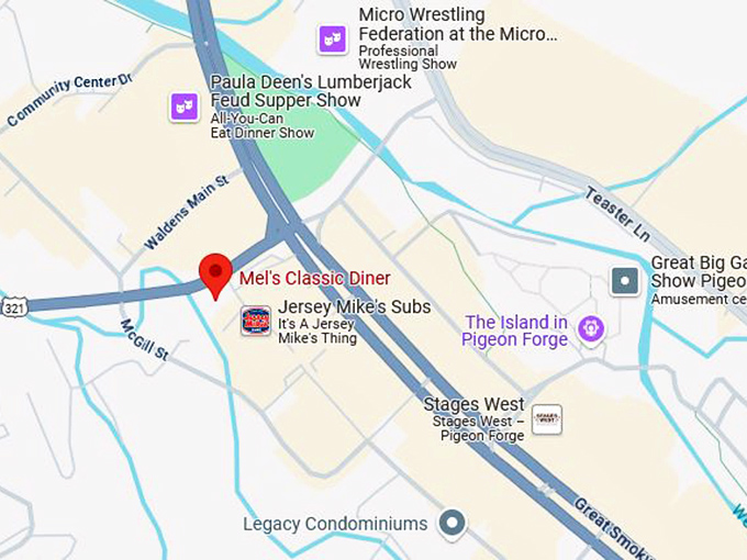 16. mel's classic diner map