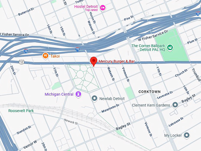 16. mercury burger & bar map