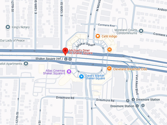 16. michael's diner at shaker square map