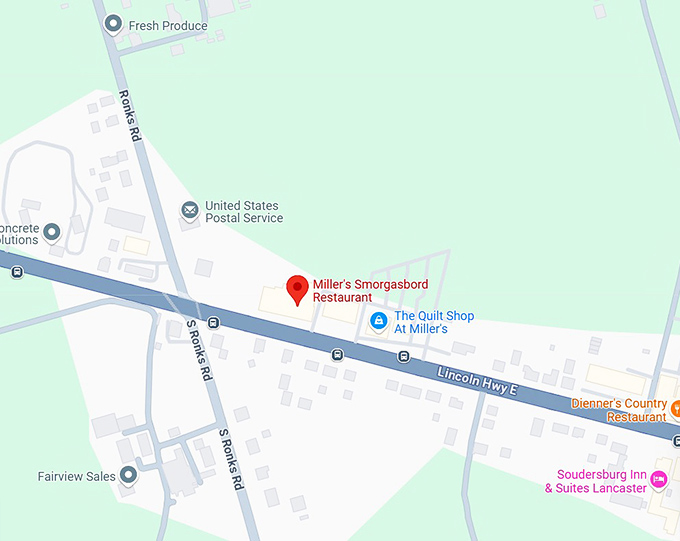 16. miller's smorgasbord restaurant map