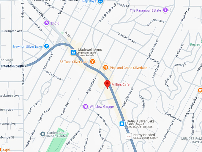 16. millie's cafe map