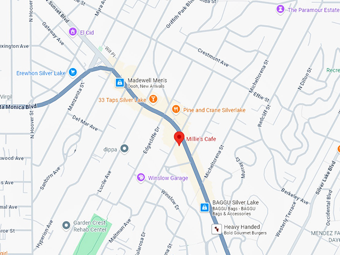 16. millie&rsquo;s cafe map