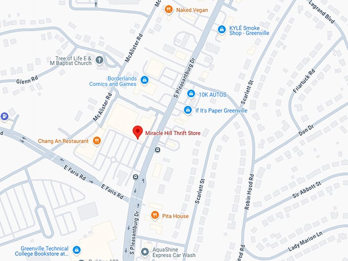 16. miracle hill thrift store (494 s pleasantburg dr) map