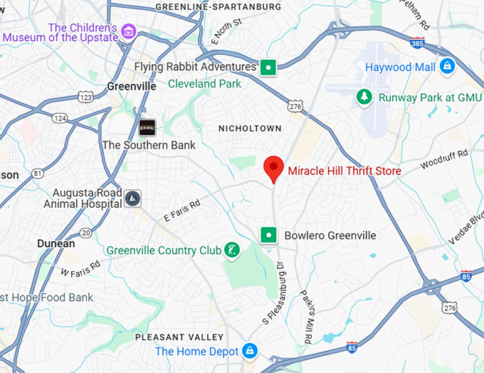 16. miracle hill thrift store (494 s pleasantburg dr) map