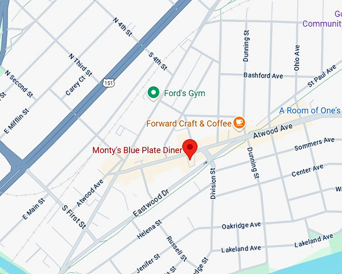 16. monty's blue plate diner map