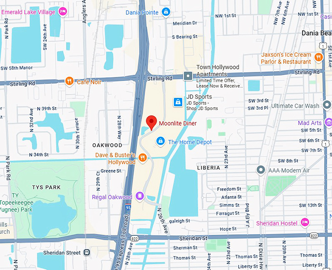 16. moonlite diner map