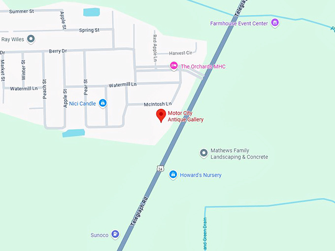 16. motor city antique gallery map